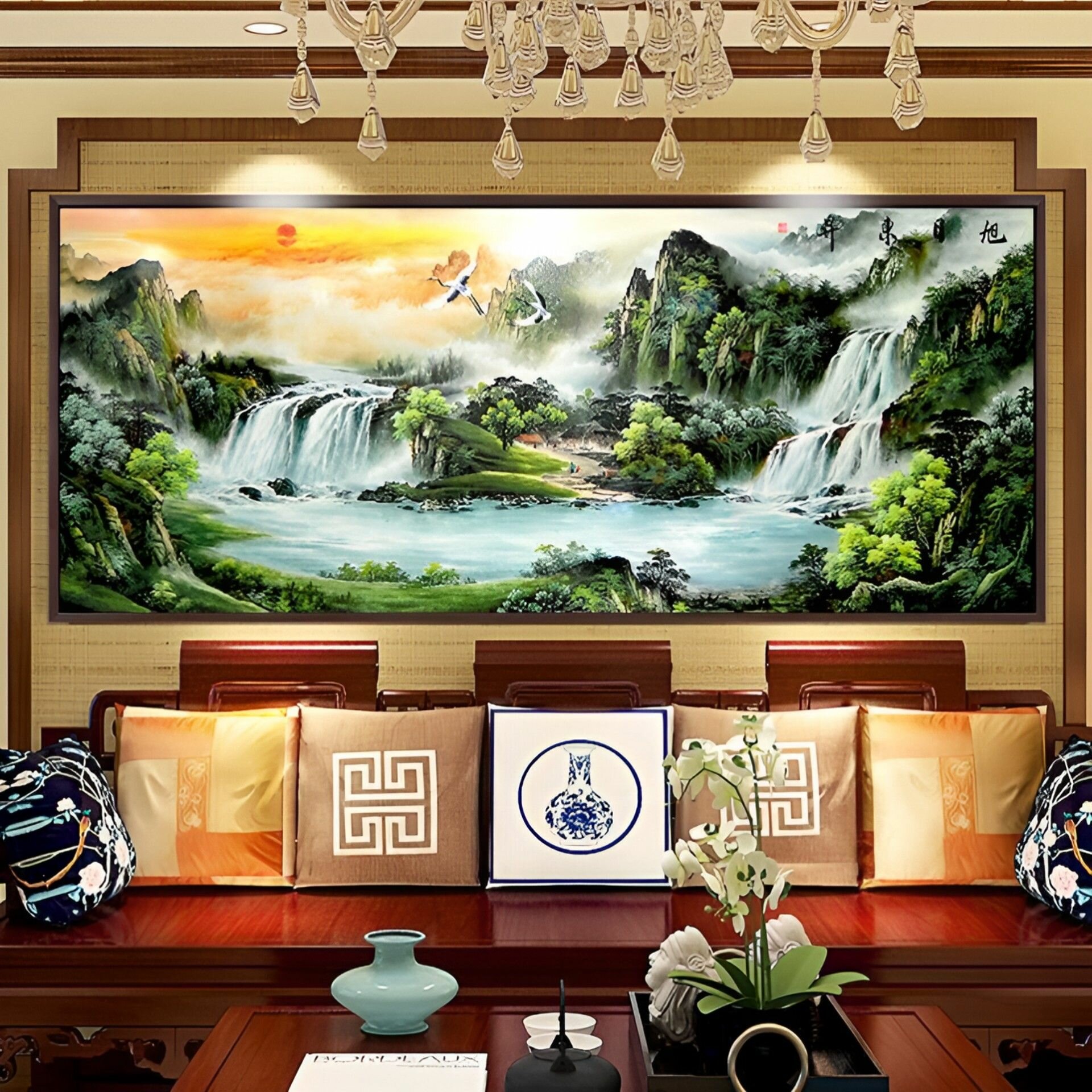 Алмазная мозаика Водопад 120х50 см