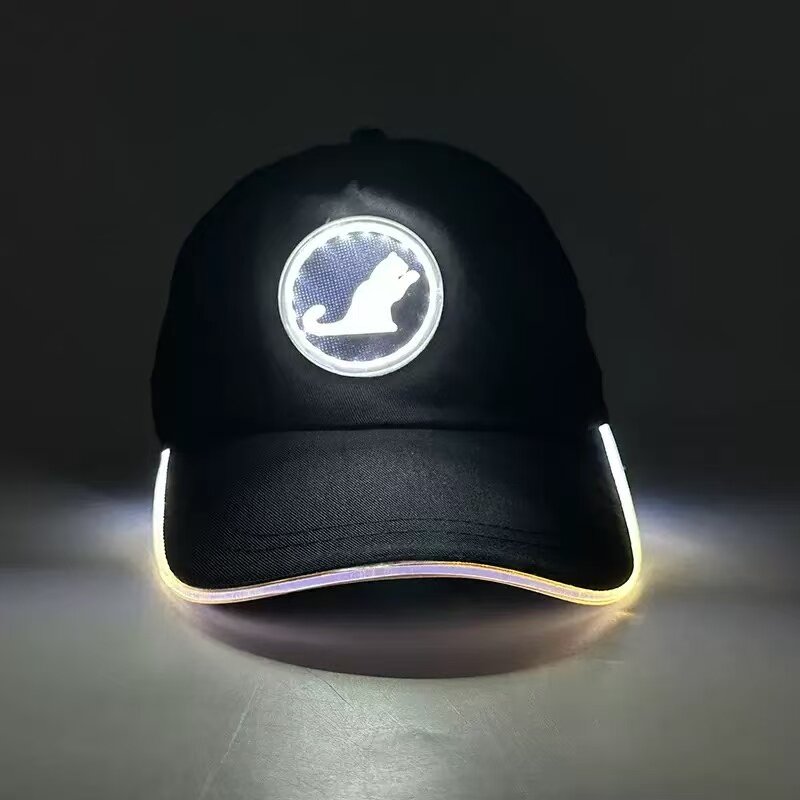 Бейсболка YEAHUI EL с белым LED-светом для кошек, универсальный размер