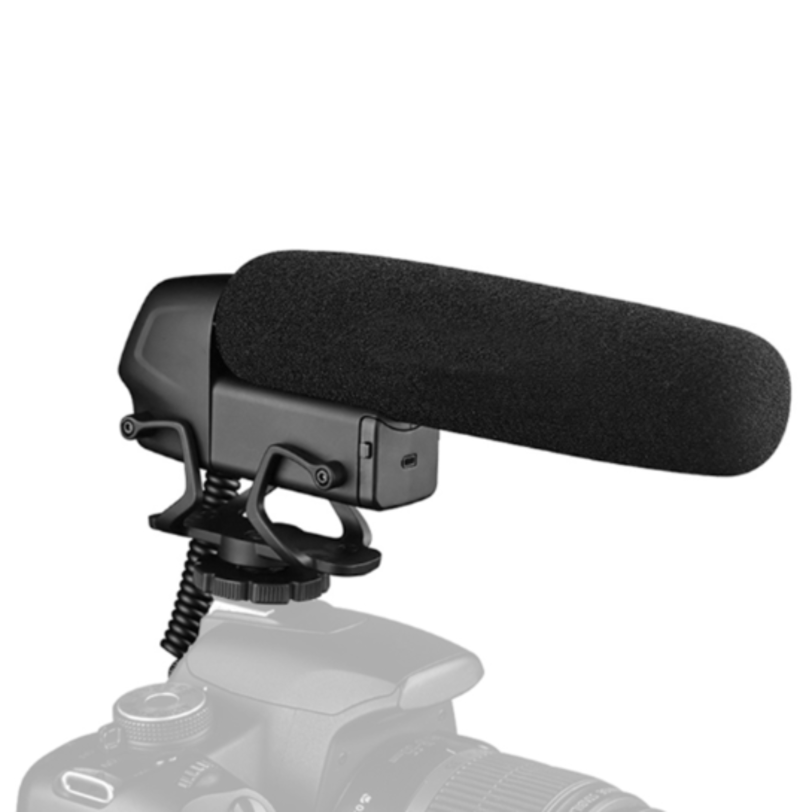 TAKSTAR SGC-600 Конденсаторный микрофон для камеры, Супер-кариоид, Регулятор усиления 3 уровня, Переключатель низких частот, Разъем 3.5mm, Ветровая защита, Крепление на холодной шине, Совместим с камерами DSLR, Видеокамерами