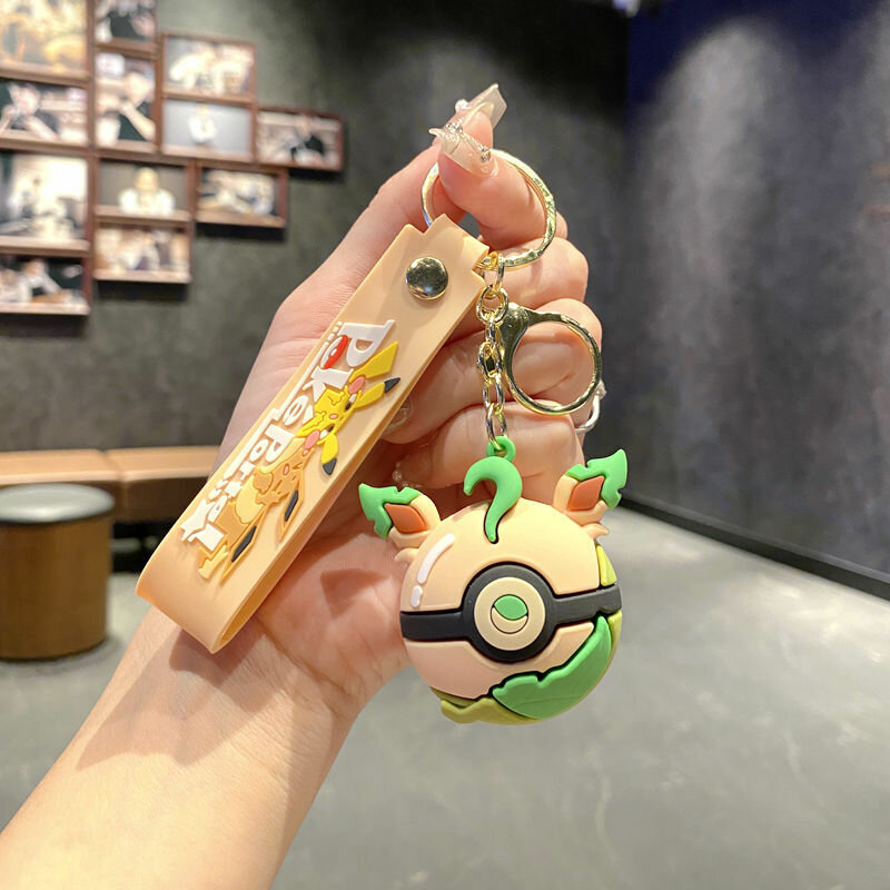 Брелоки с Пикачу, покемонами и семейством Иви, плюшевые игрушки, милые брелоки для рюкзаков, автомобильные брелоки