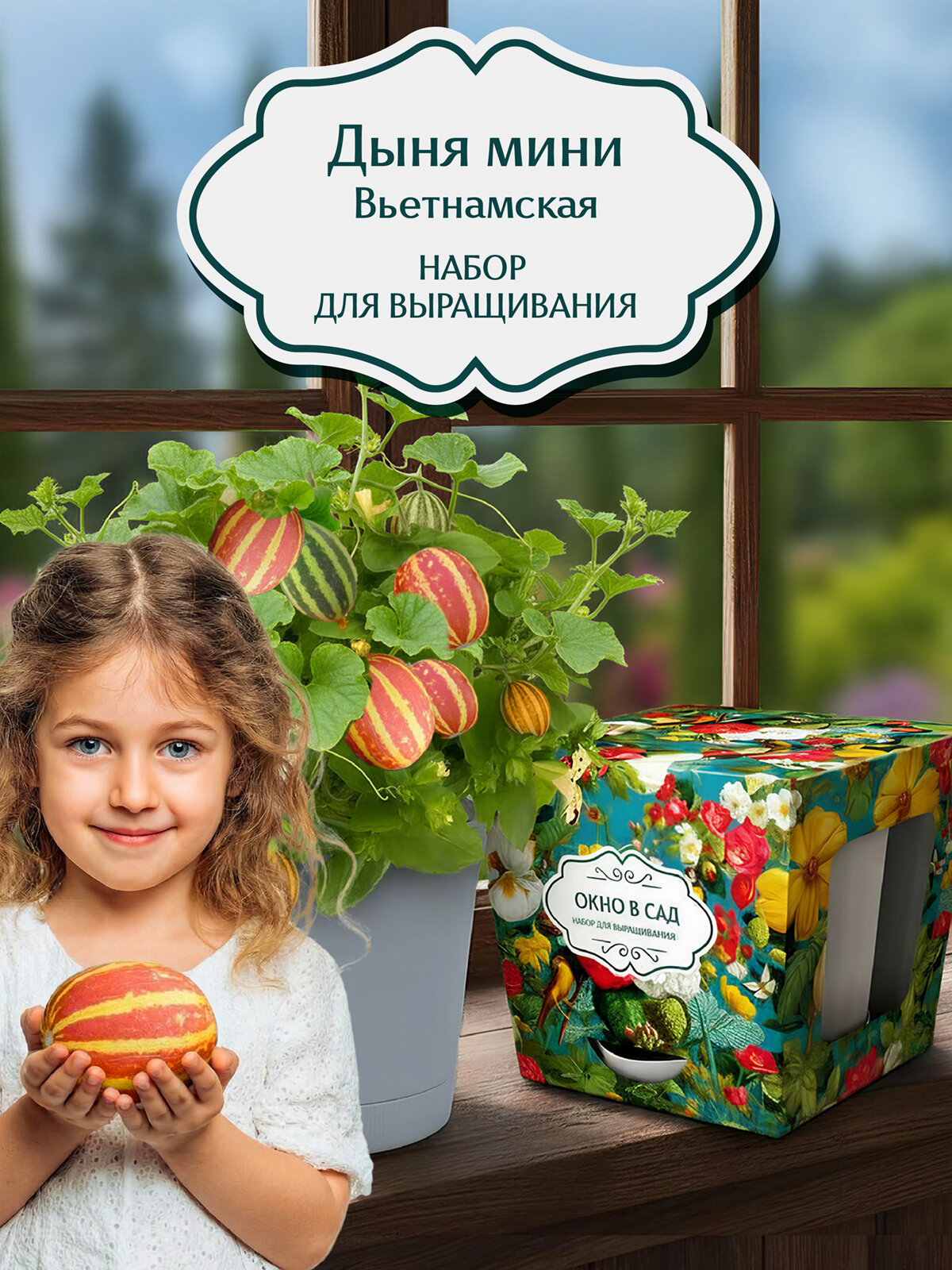 Набор для выращивания Дыня Вьетнамская "Окно в сад", для детей и взрослых