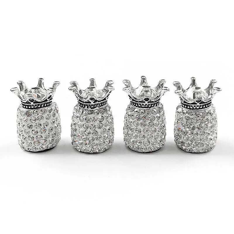 Колпачки на ниппели шин с короной, 4 шт, White Crown
