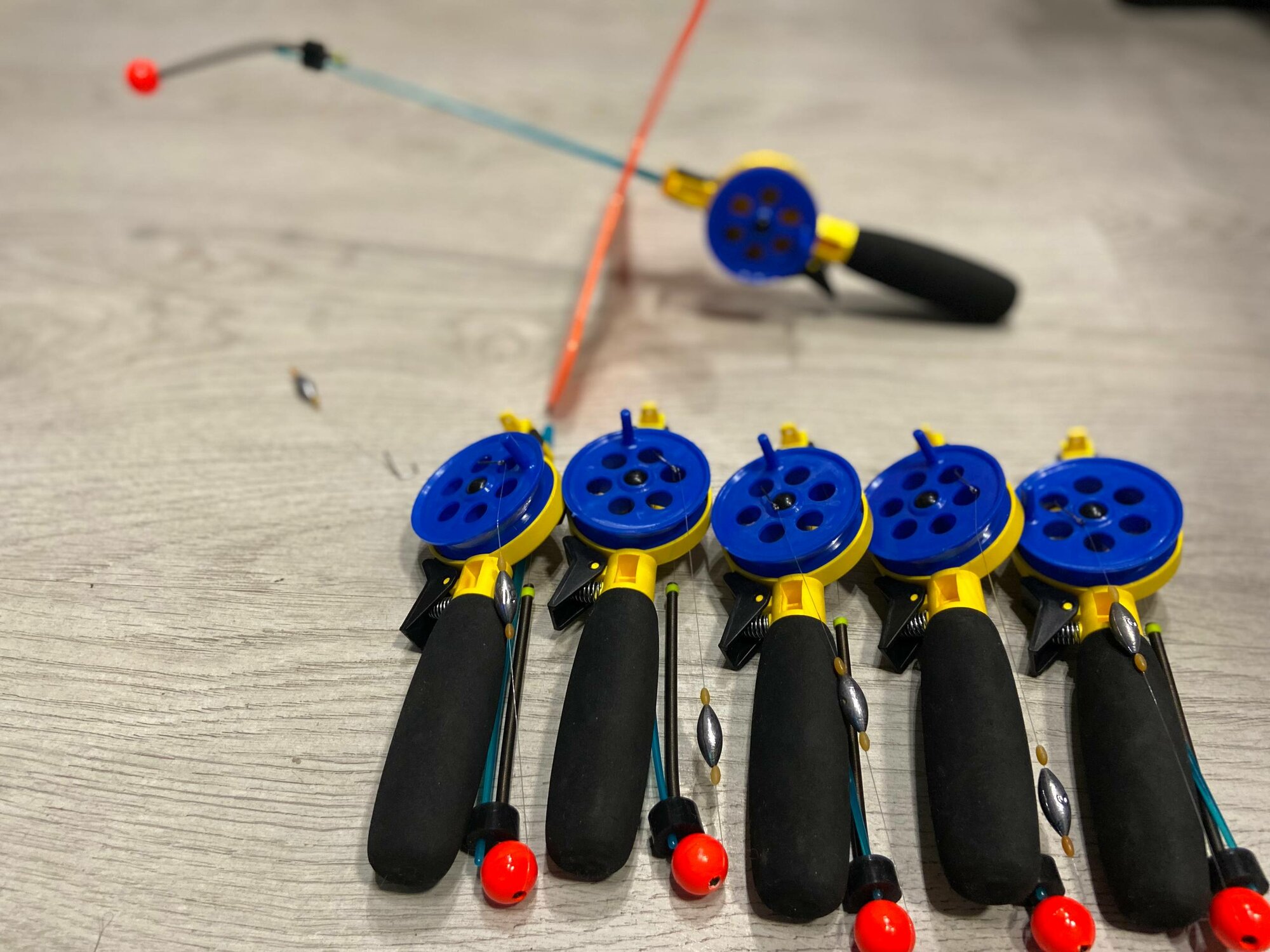 Удочка зимняя поставушка форелевая оснащенная с бумерангом 3шт