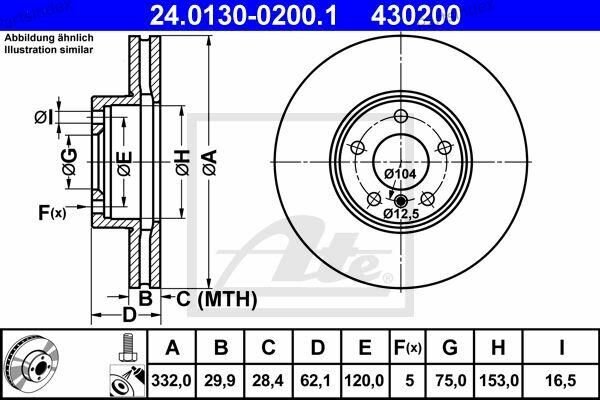 Диск тормозной, ATE 24013002001