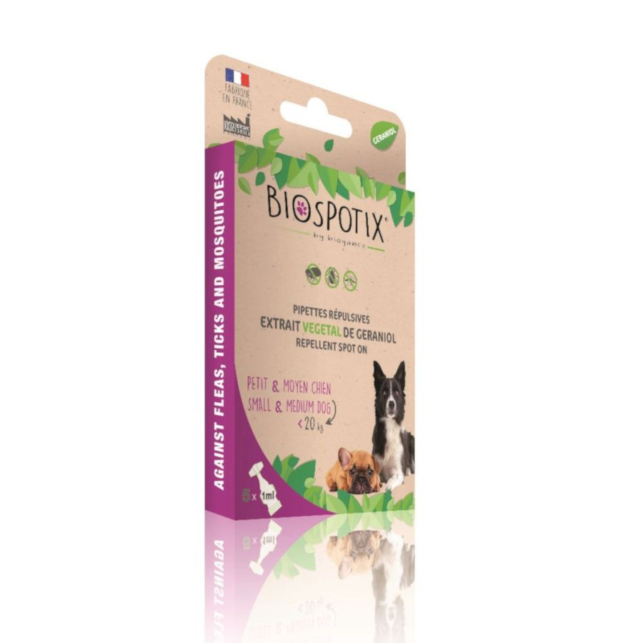 Biospotix Dog Spot on капли от блох и клещей для собак мелких и средних пород 5 пипеток по 1 мл