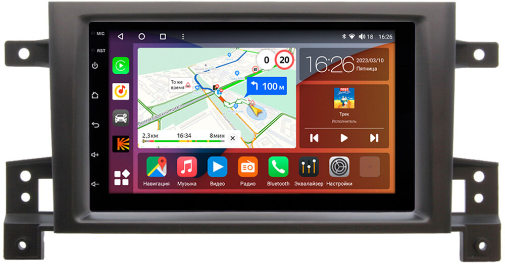 Штатная магнитола Suzuki Grand Vitara 3 2005-2015 Canbox EVO 5822-RP-SZES3d-14 Android 14 (4G-SIM, 8/256, DSP, QLed, AI, 360)