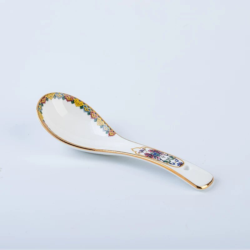 Набор посуды из эмалированного фарфора в китайском стиле: миска и тарелка, домашняя посуда из костяного фарфора