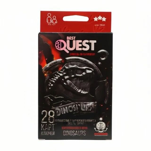 Карточная квест-игра Danko Toys "Путешествие в мир юрского периода", серии "Best quest" (BQ-01-04)