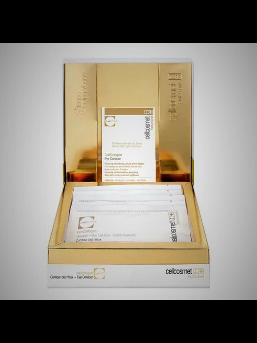 Cellcosmet & Cellmen Cellcollagen Eye Contour Mask, Клеточные маски-вуали для кожи вокруг глаз 5 х 2 шт