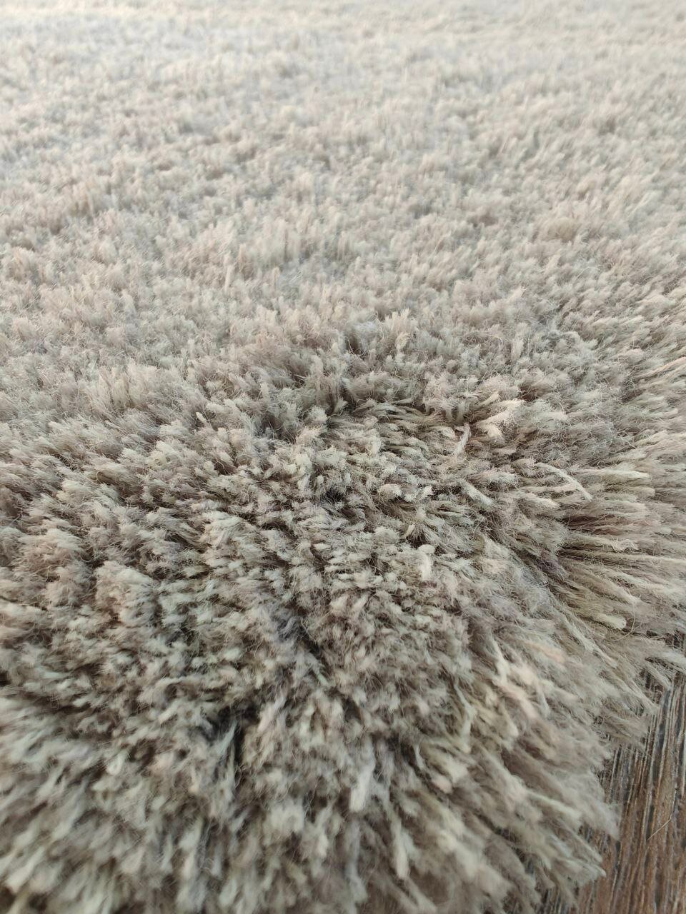 Ковер натуральный шерстяной ручной работы однотонный круглый тонкая нитка очень нежный и теплый размер 100 на 100