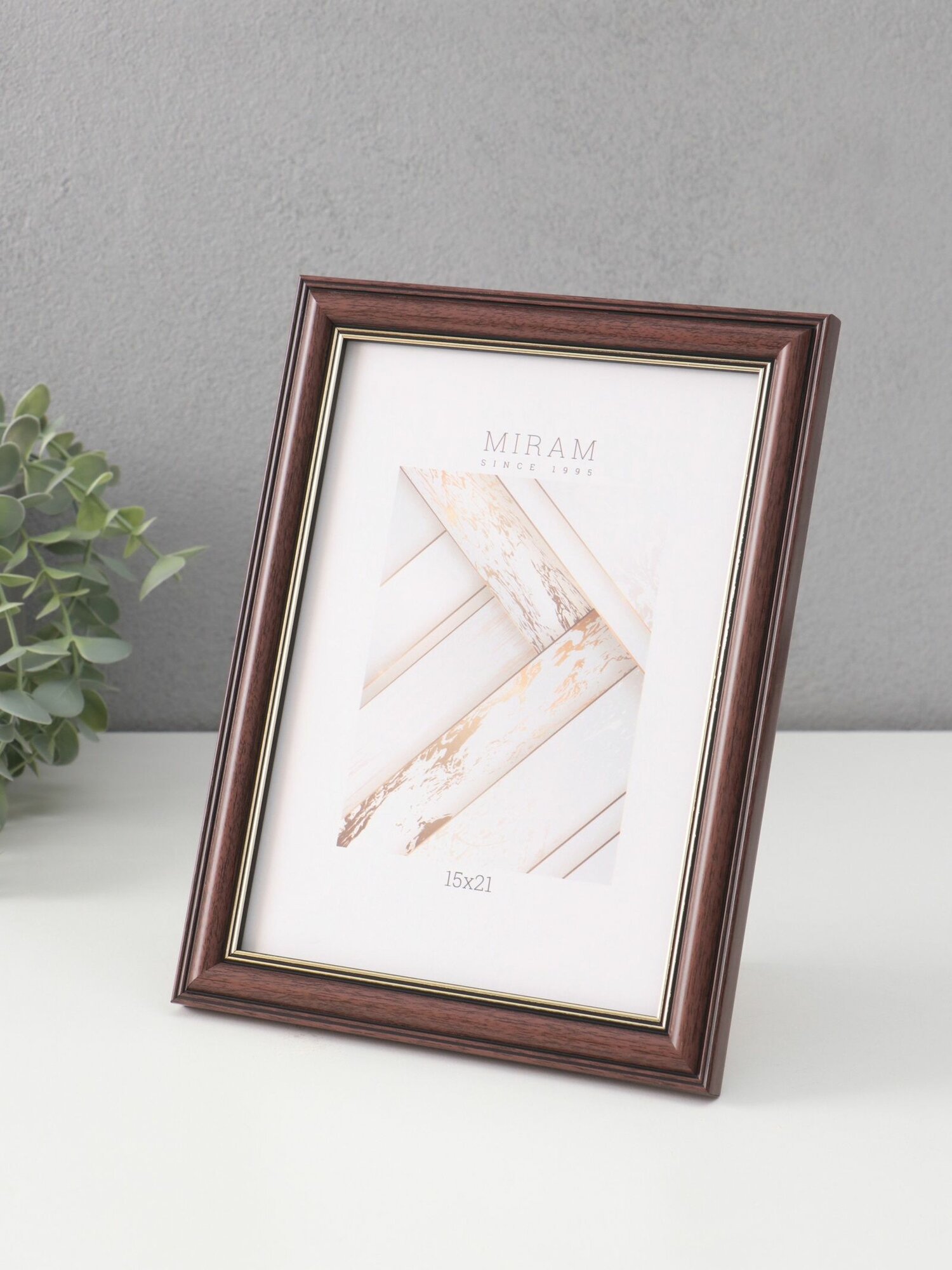 Фоторамка 15х21 / рамка для фото пластик / "мирам" коричневый
