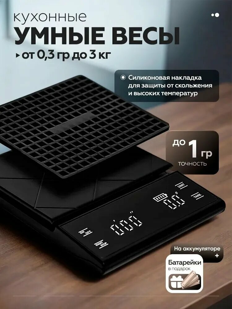 Bosch Электронные кухонные весы Настольные с дисплеем до 3 кг, черный матовый