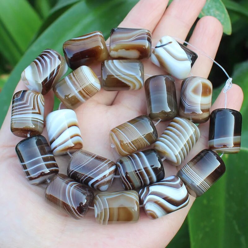 Лаerf beads Агатовые бусины кофейного цвета 13-25 мм Smooth 15x20mm