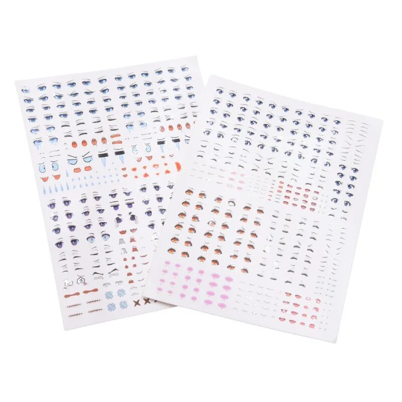 Водяные наклейки для глаз и рта для кукол 1 pcs each A and B