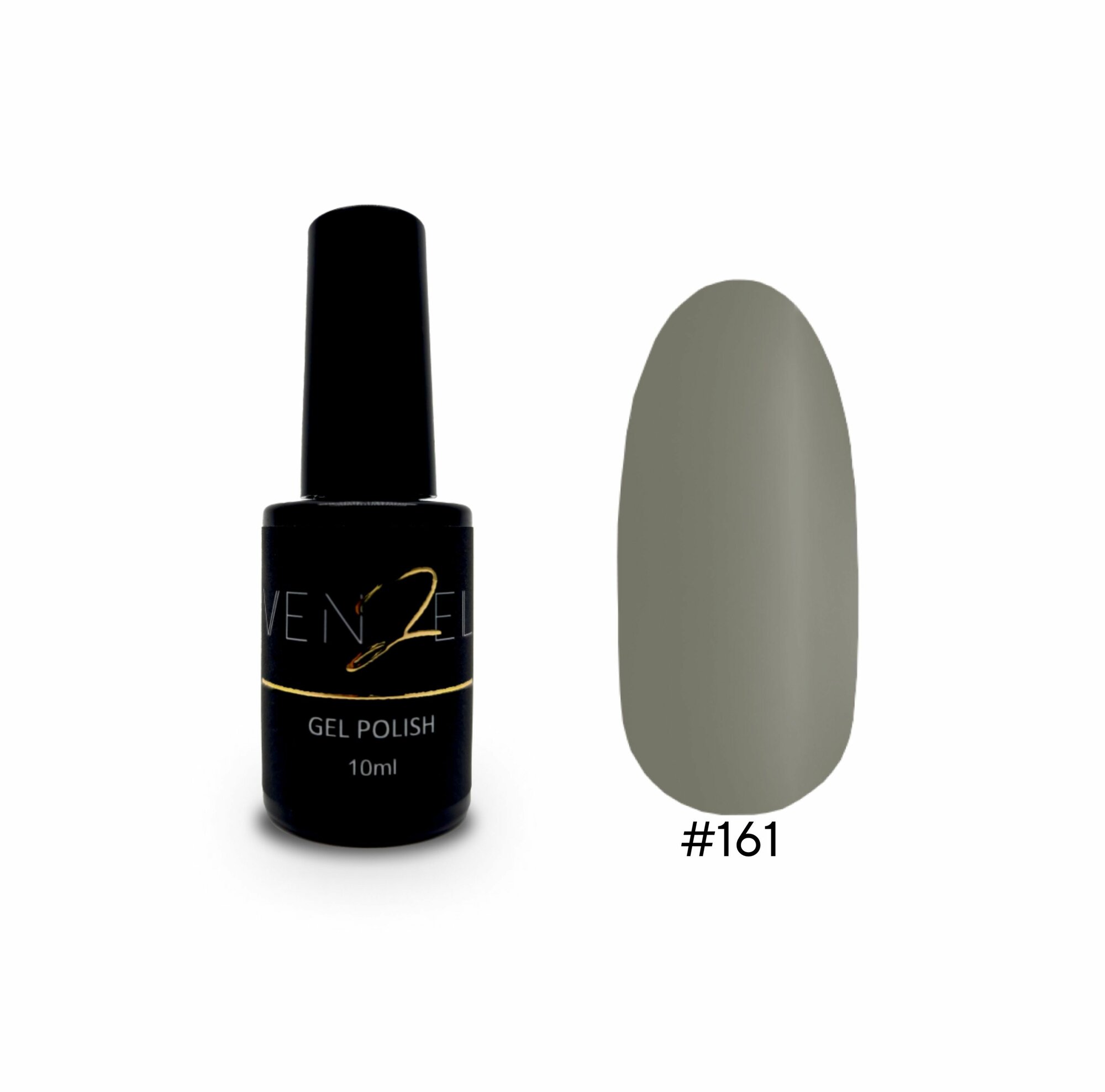 Venzel-161 серый гель-лак для ногтей плотный 10ml