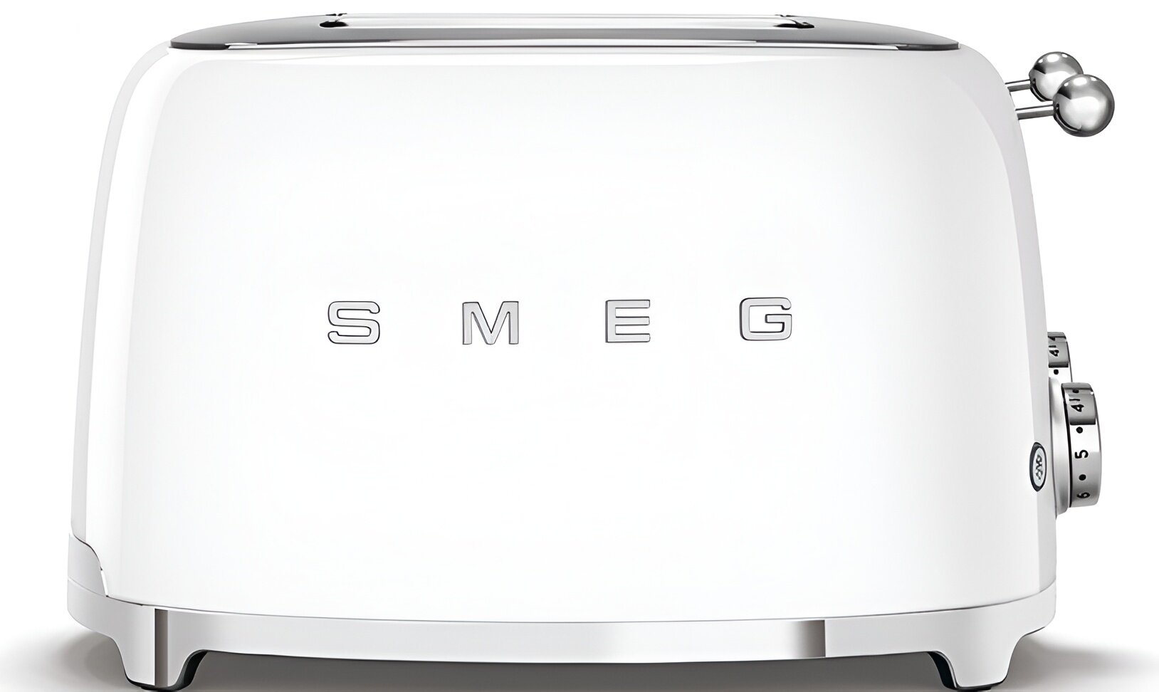 Тостер SMEG TSF03WHEU, регулировка степени обжаривания, подогрев, разморозка, 4 ломтика хлеба