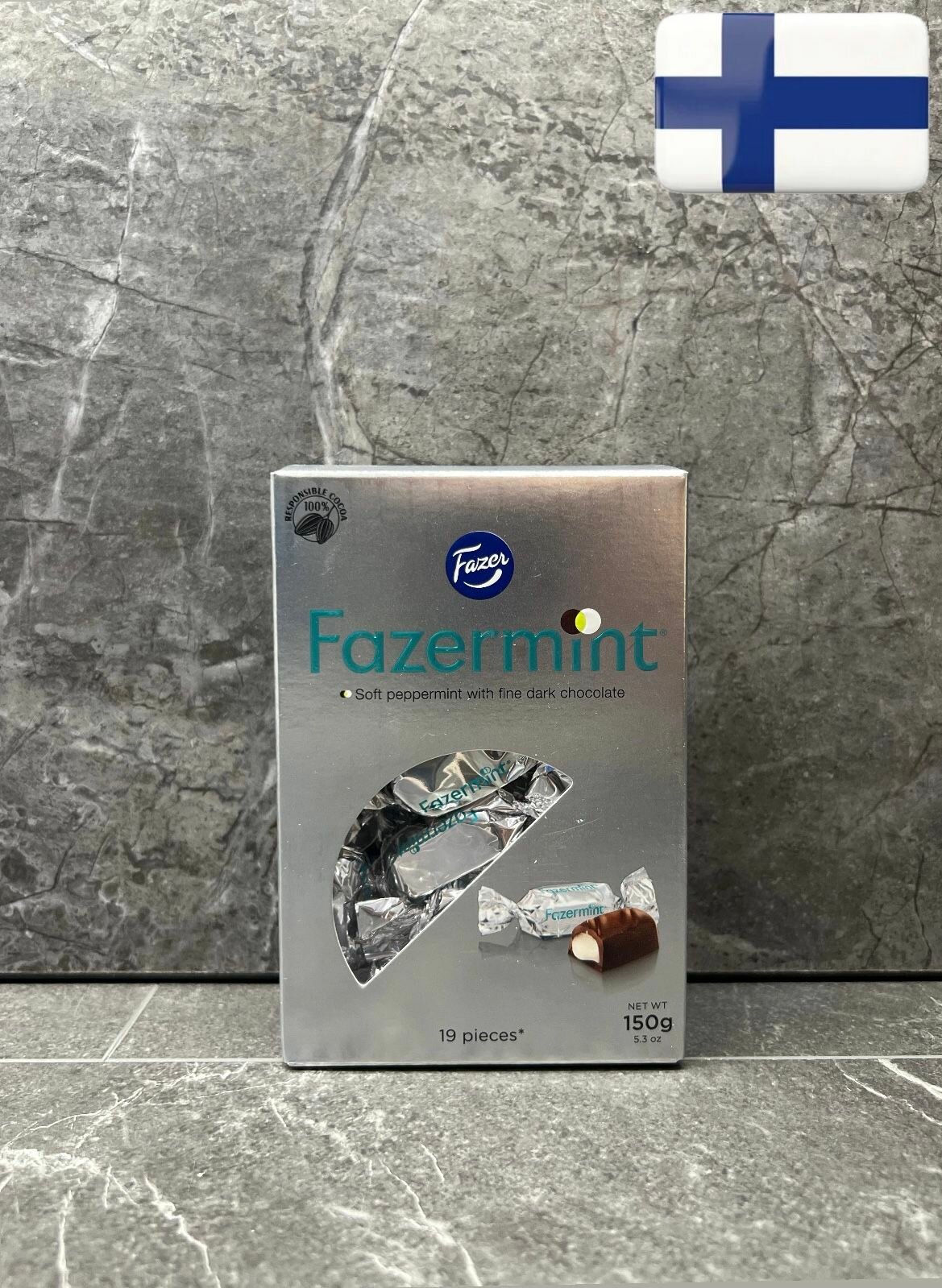 Конфеты Fazer Fazermint Tемный шоколад с мятной начинкой 150 гр.