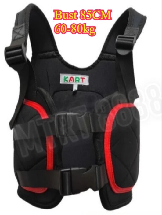 Горячая новинка: Защитная экипировка для картинга (для взрослых и детей) – Защита для спины, шеи, груди и ребер (накладки, броня) Черный, Red L