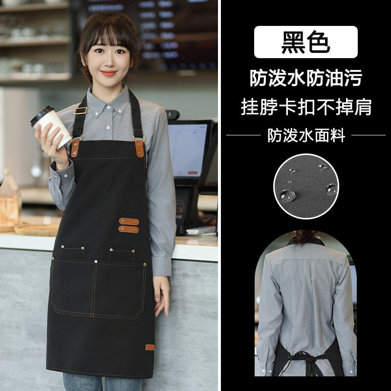 Новый водонепроницаемый и маслостойкий фартук с индивидуальным логотипом, печатный холщовый рабочий фартук, грязеотталкивающий кухонный рекламный фартук с перекрестным кроем