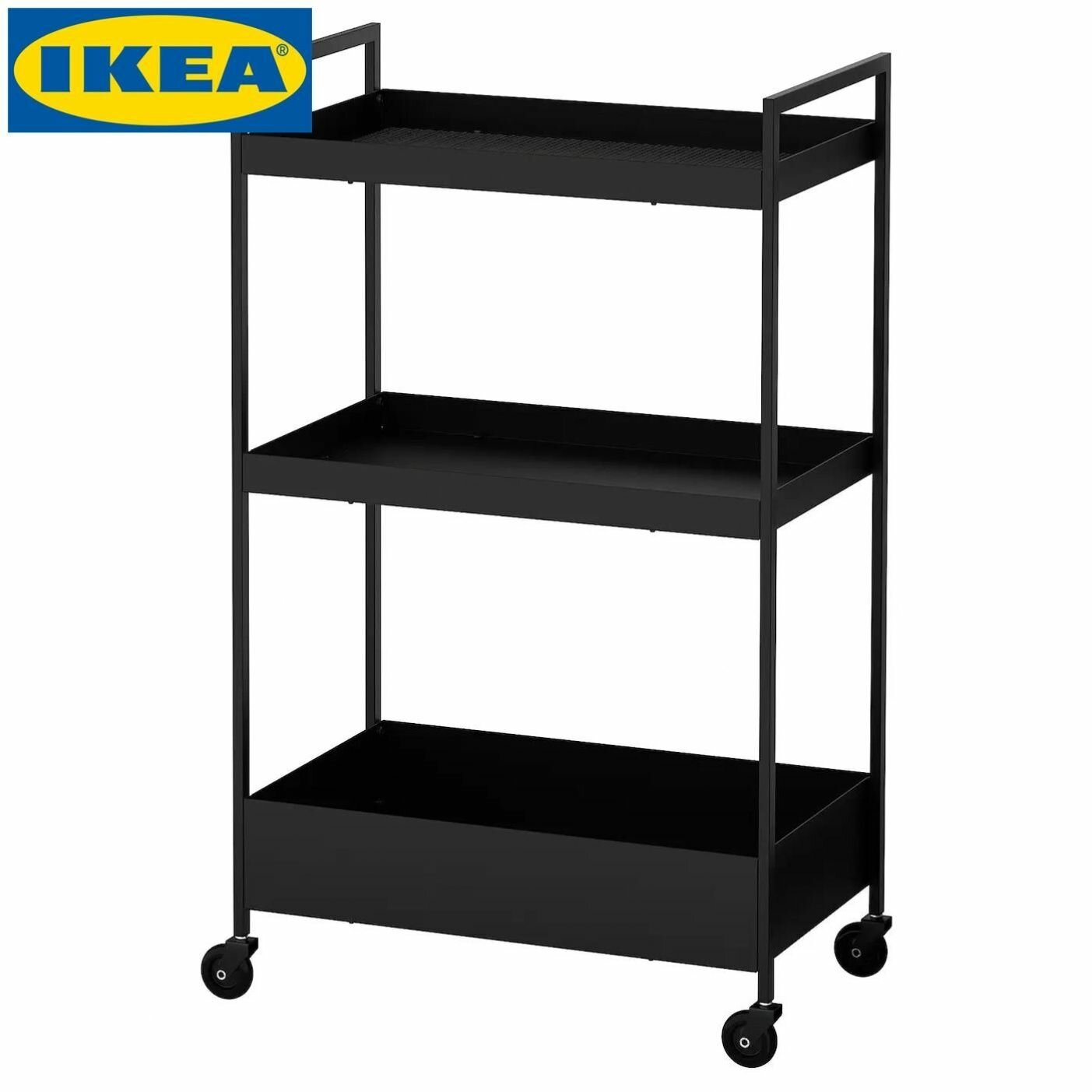 IKEA NISSAFORS Тележка, черная,50,5х30х83см