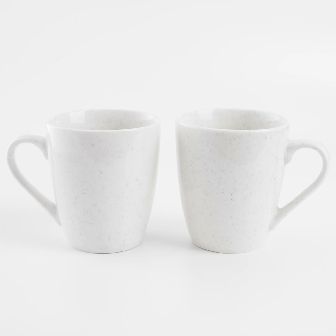 Кружка, 350 мл, 2 шт, фарфор P, молочная, в крапинку