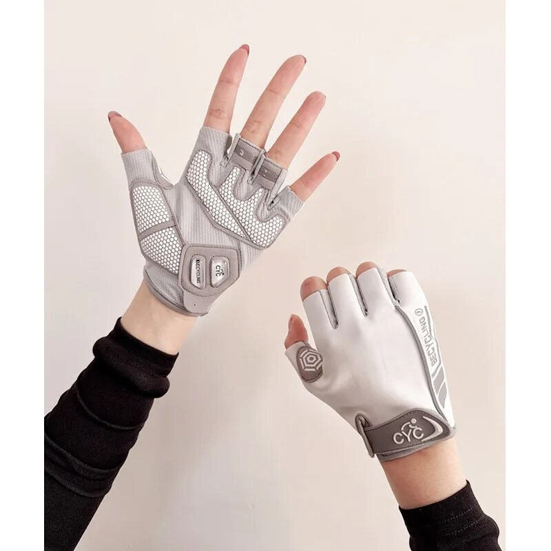 Жидкие силиконовые перчатки для фитнеса, легкие противоскользящие спортивные противоскользящие спортивные перчатки для верховой езды, тренировочные перчатки и железные перчатки, новинка L, White