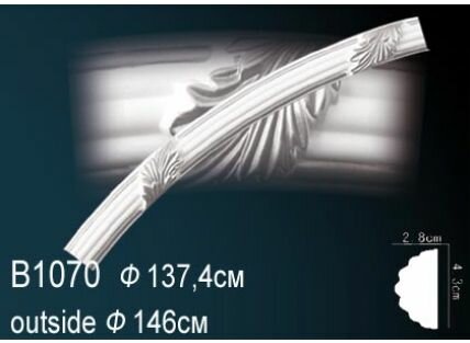 Молдинг Круговой Perfect B1070 Д146xШ2.8xВ4.3 см /Перфект.