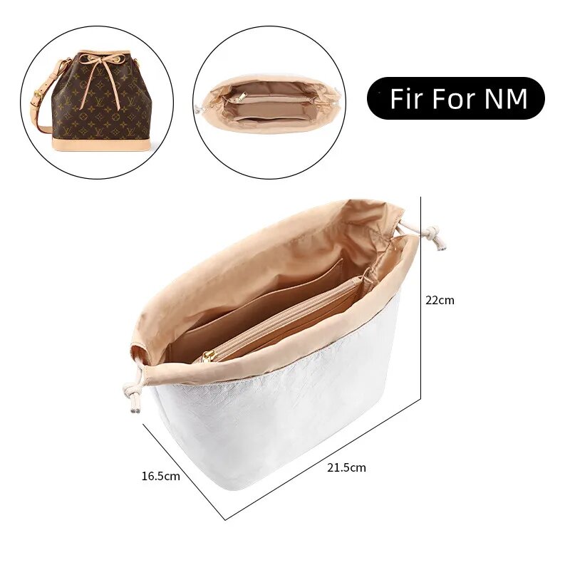 CRAZYSMITH Сумка-Органайзер для LV Nano Noe, сумка Dupont, бумажная внутренняя сумка, вкладыш, сумки для хранения, подкладка на шнурке, поддержка формирователя For LOUIS VUITTON Nano Noe Handbag M Fit For NM