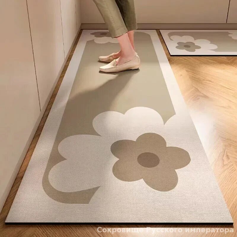 Противоскользящий замшевый коврик для кухни, 60x180cm, Серый