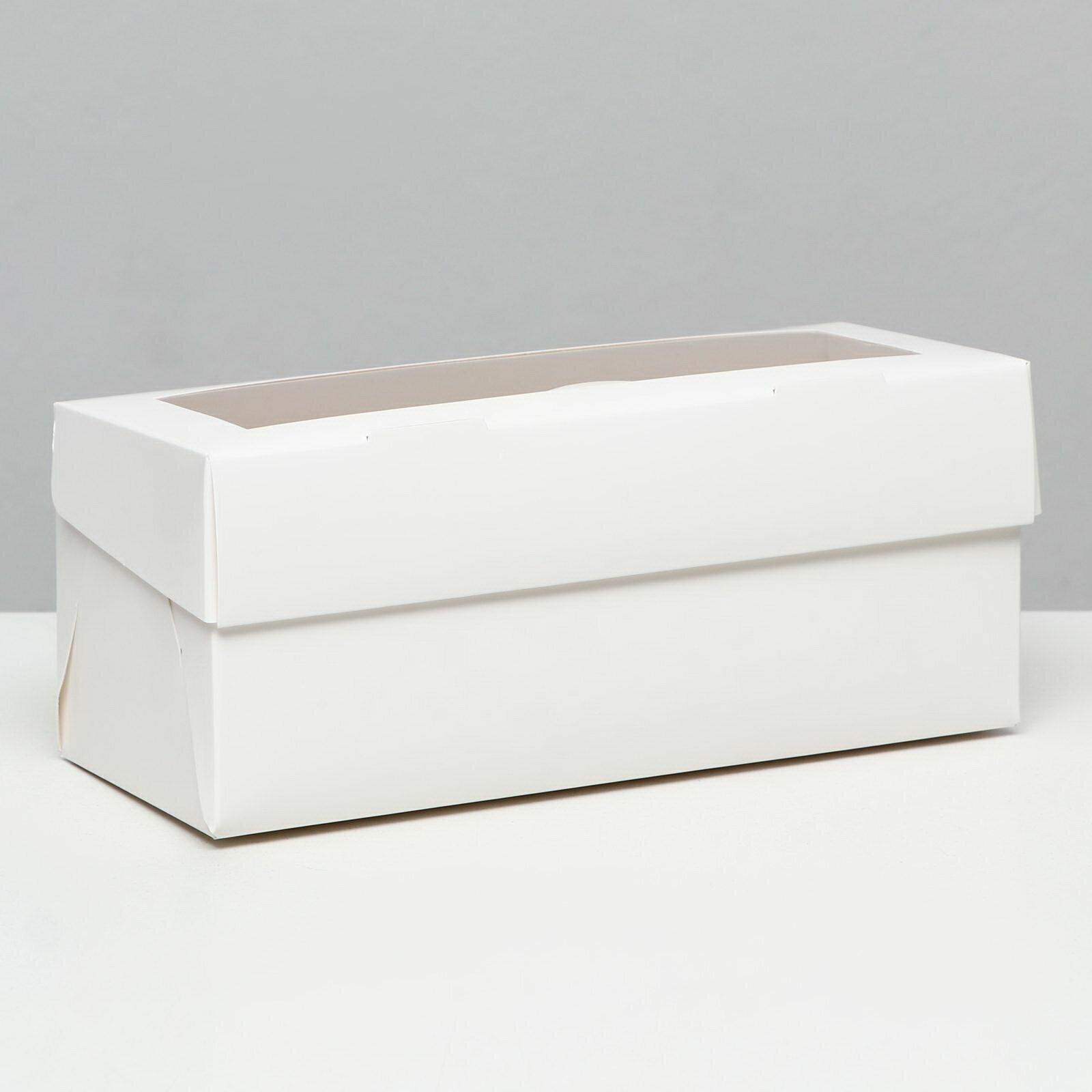 Упаковка на 3 капкейка с окном, целлюлоза, 25x10x10 см, вид: кондитерские коробки, 5 шт.