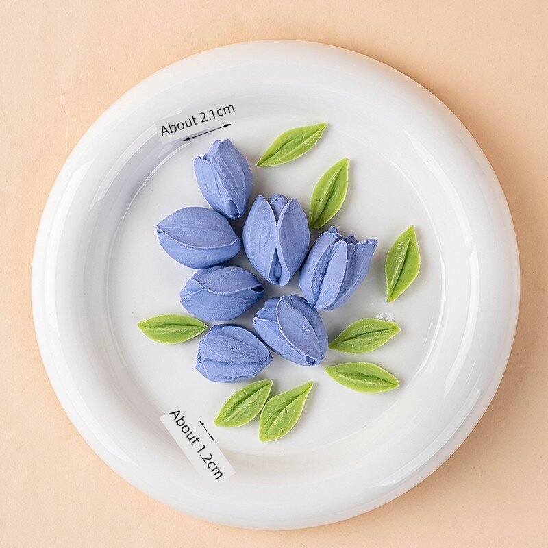 Модная силиконовая форма для выпечки в виде тюльпана, для декора тортов, из фонтанчика или шоколада, в виде лепестков,