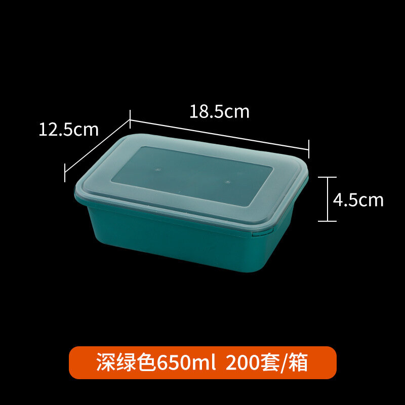 Одноразовая прямоугольная коробка для еды, одноразовая бенто-коробка, контейнер для еды, специфичный для киосков, с антивандальной застежкой и крышкой, коробка для доставки еды