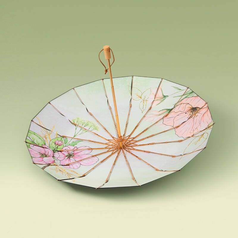 16-реберный ручной складной зонт от солнца, большой зонт для защиты от солнца, двойного использования для солнца и дождя, защита от УФ, зонт для студенток, оптовая продажа