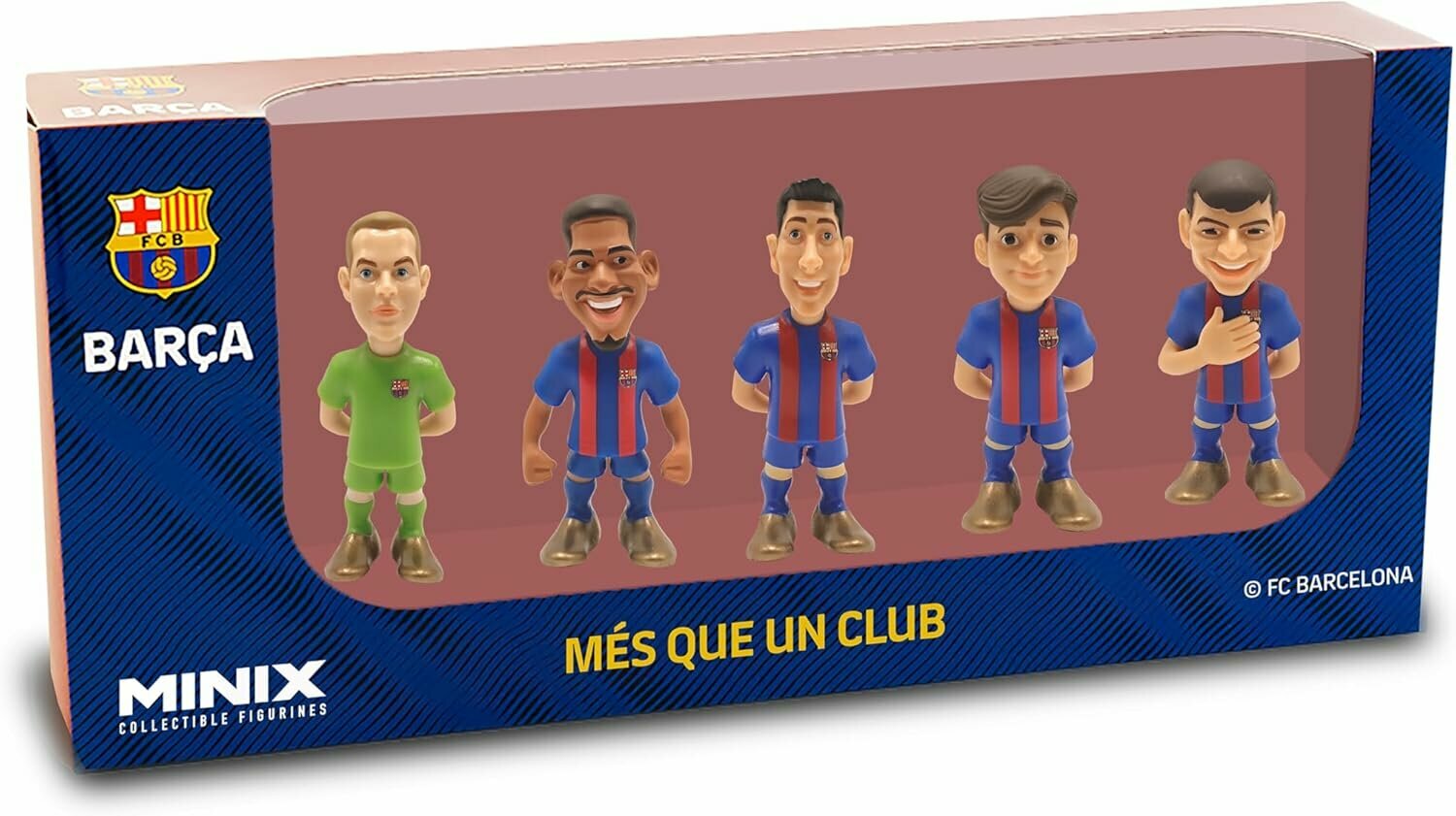 Коллекционные фигурки MINIX BARCELONA - Набор из 5 фигурок футболистов ФК Барселона, 7 см - Миникс Футболисты 8053461577170