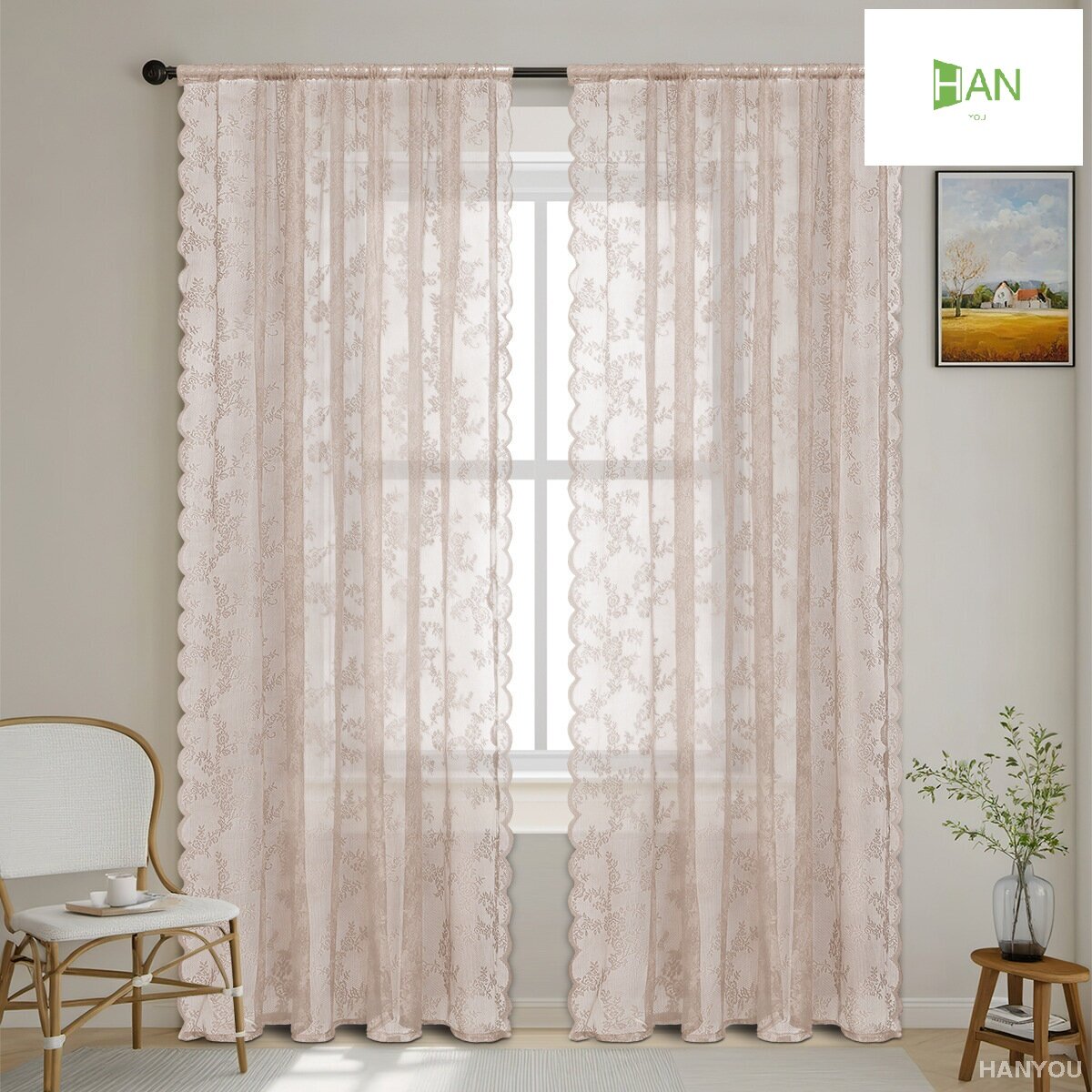 Эксклюзивная полупрозрачная штора из немецкого газа и кружева для спальни,