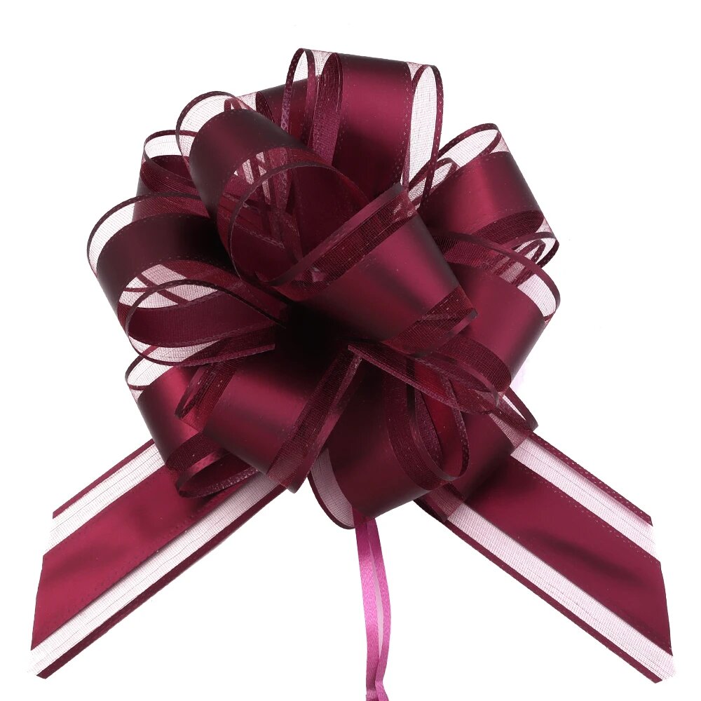 Большие пластиковые ленты с бантом для декора Бордовый, 16cm --10pcs, Wine red