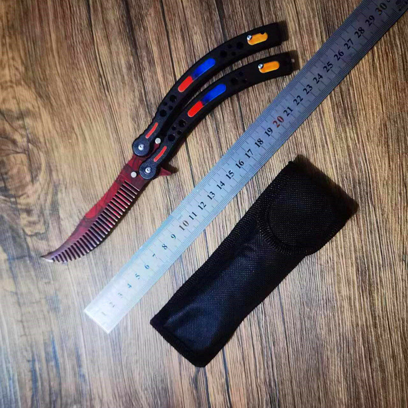 Модель фигурки CSGO, бабочка-нож, бабочка-расческа, ручной метательный нож, тренировочный инструмент, игровое периферийное устройство, не заточенный