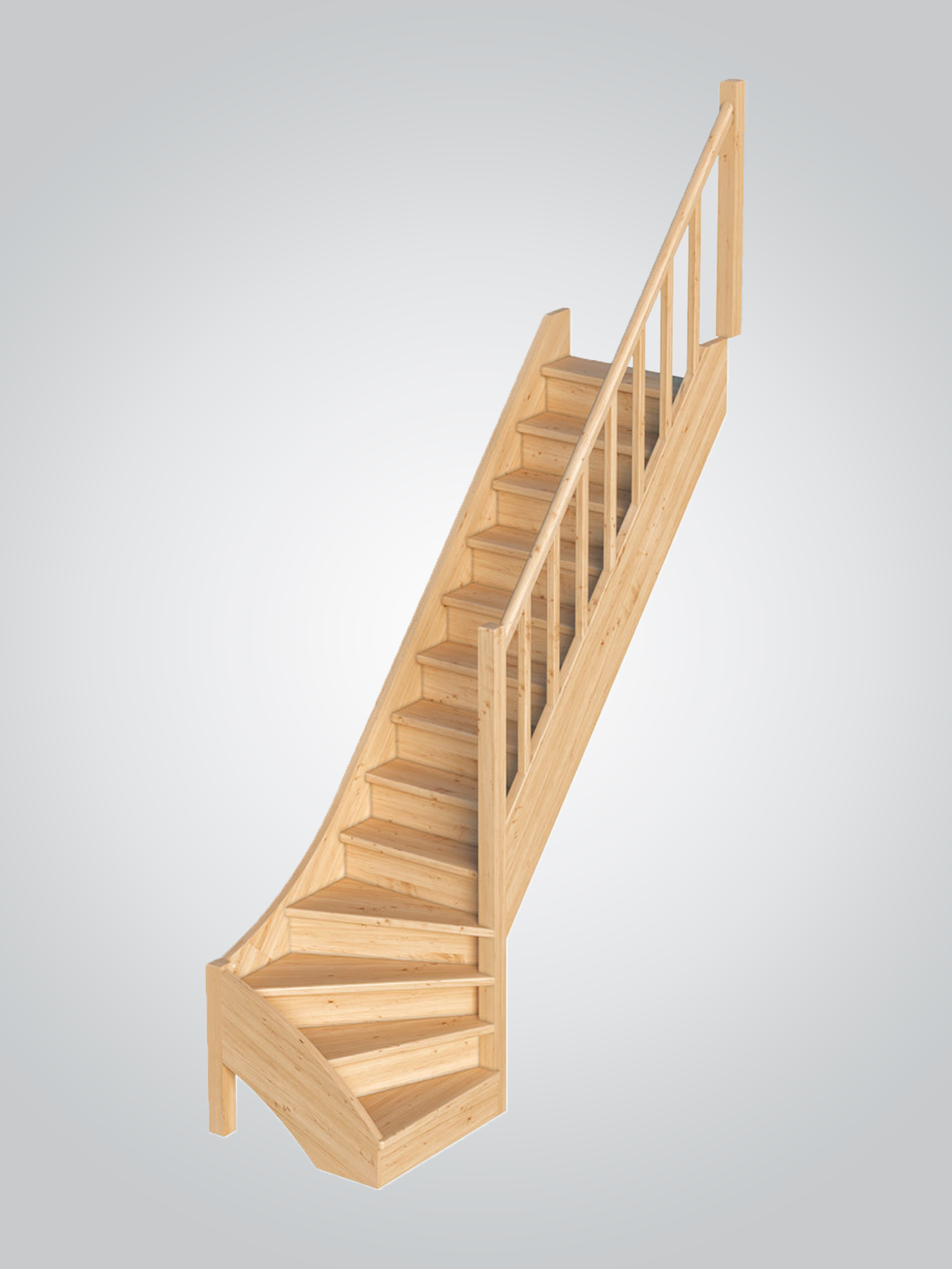 Лестница на второй этаж ЛС-07м/1 Правая с подступенками