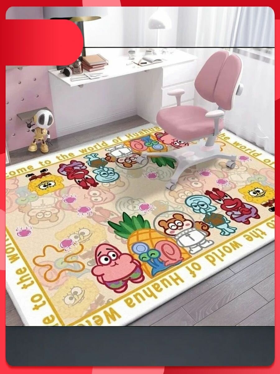 Эксклюзивный ковер 60 на 90 см для спальни и гостиной, выполненный в мультяшном дизайне, одна штука