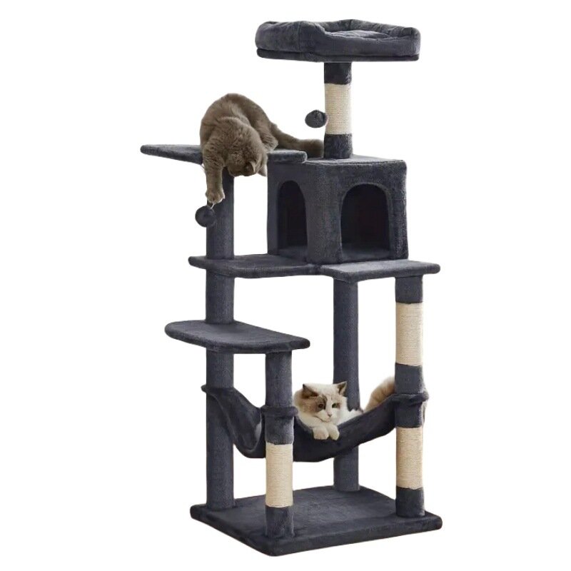 Сизалевый кошачий лазательный комплекс, средний, устойчивый кошачий домик, кошачий дерево, когтеточка, встроенная полка, столик для кошачьих игрушек, кошачий стол для когтеточки, кошачьи принадлежности