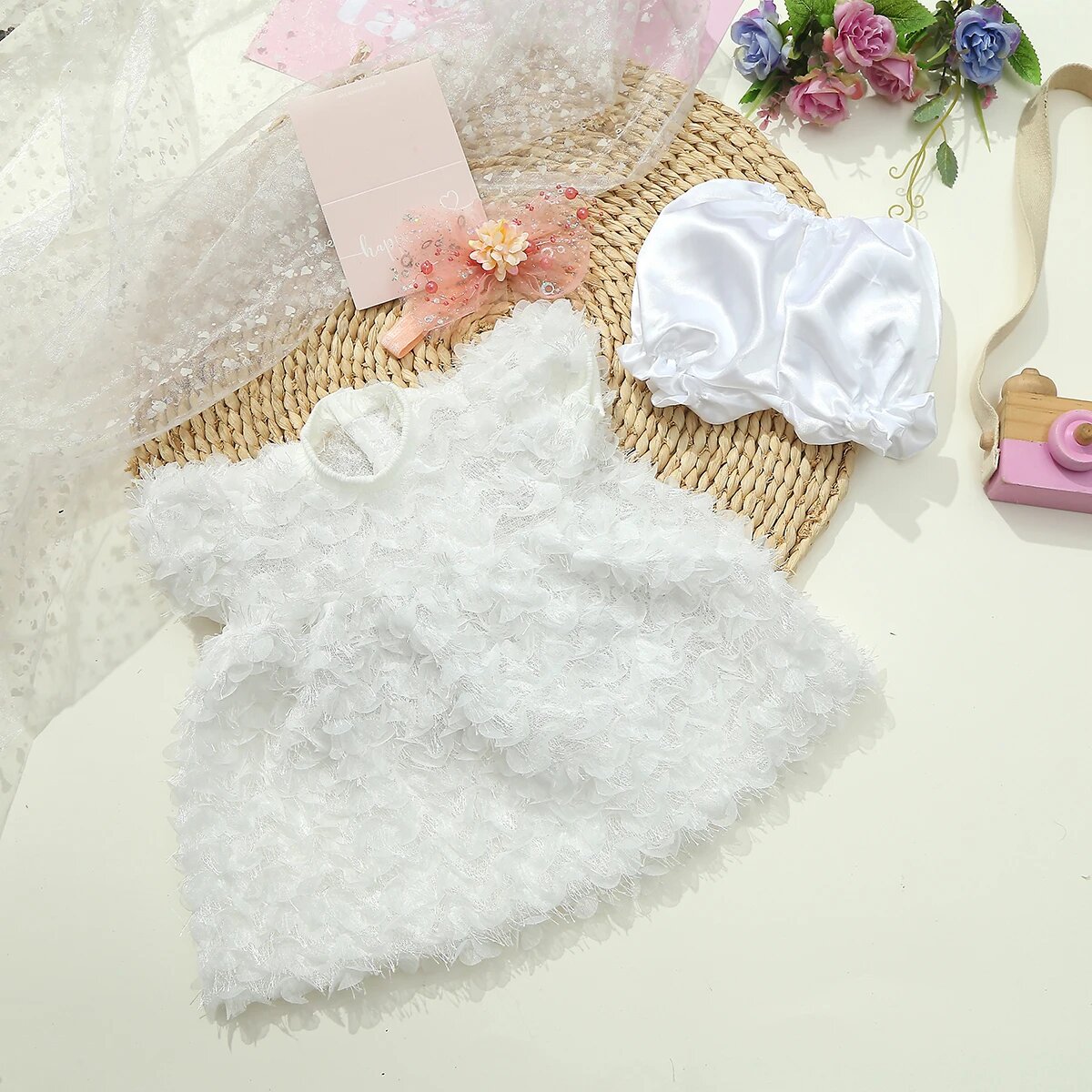 Белый наряд для кукол Reborn 60 см, White Feather