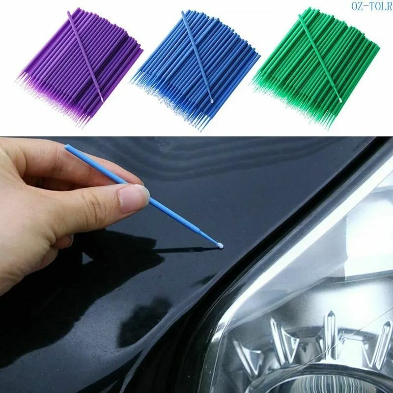 Набор кистей для детейлинга 100 шт, пластиковые кисточки 10 см для труднодоступных мест и ремонта ЛКП