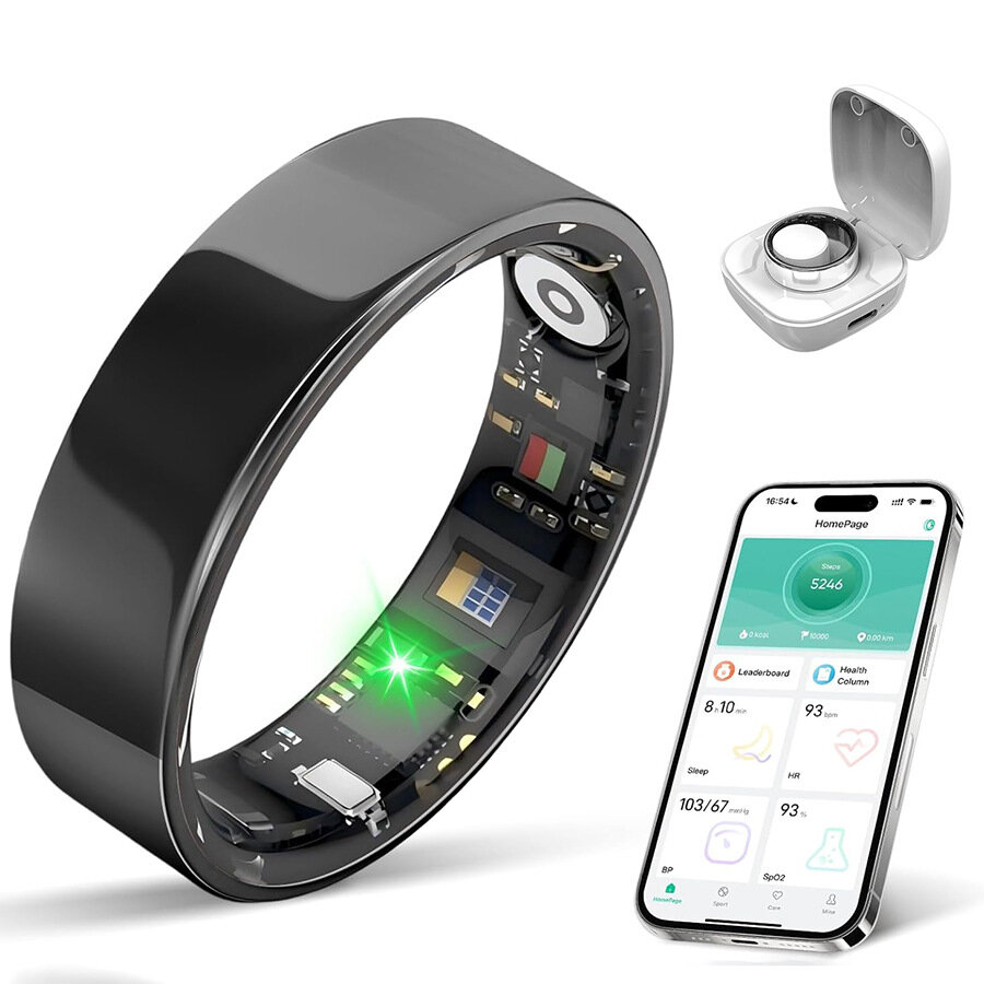 Смарт-кольцо, Bluetooth-соединение, поддержка Android Apple, IP68, шагомер