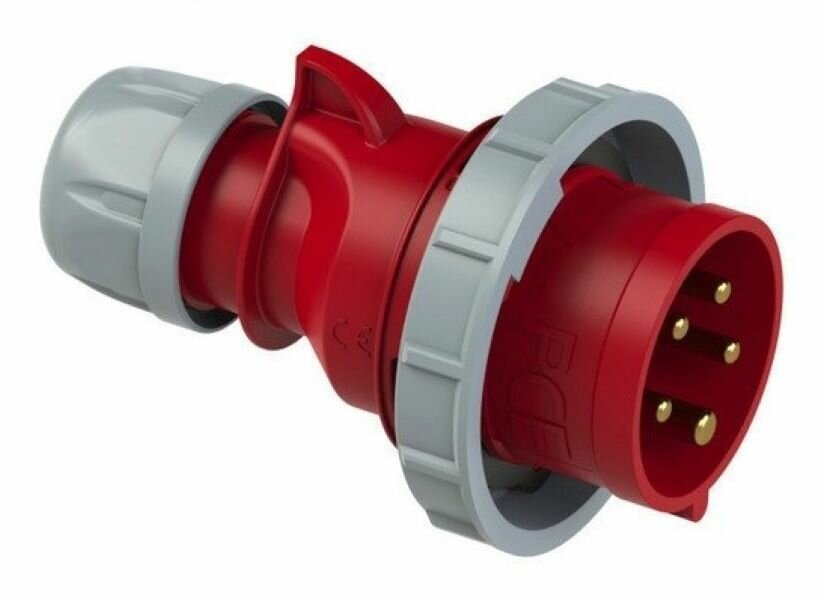 Вилка кабельная PCE номинальный ток 32А, напряжение 400В, 3P+N+E, степень защиты IP67