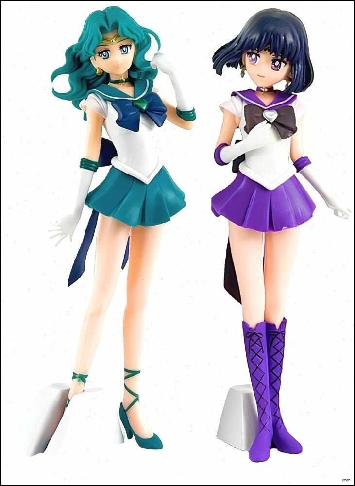 Набор фигурок Сейлор Мун Блестящие чары Сатурн / Сверкающий гламур Нептун / Sailor Moon 2шт (23см, пакет)