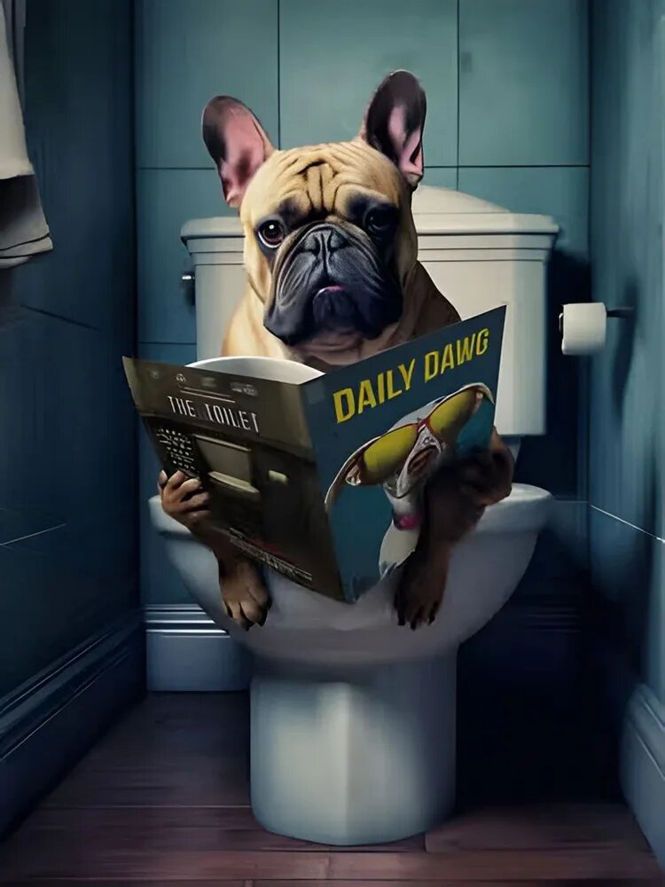 Алмазная мозаика 40х50 см полная выкладка "французский бульдог" Цветной / без рамы. Отлично подходит для дома, украшения, подарков, Рождества.