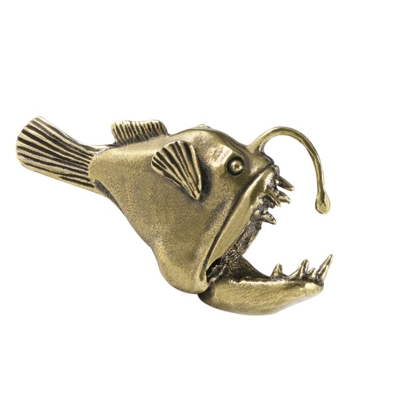 Океанский Бегемот Антикварный Рыболовный Антиквариат Рыба-Удильщик Фонарь Рыба Латунные Украшения