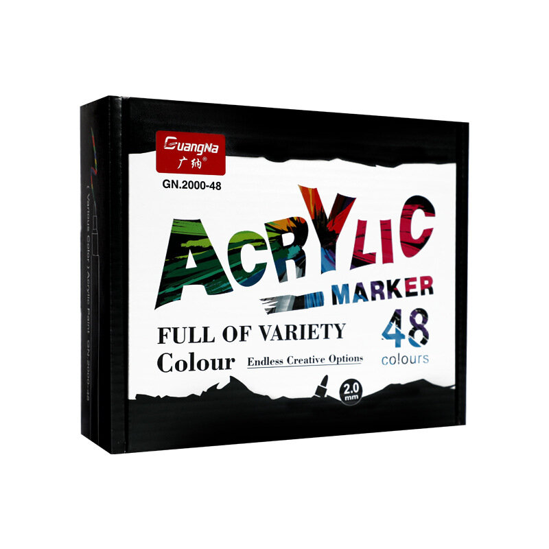 2026 Новейший маркер Guangna 2000 из акрила для рисования на теле, керамической декорации, DIY альбома, черной карты, граффити, водорастворимый маркер