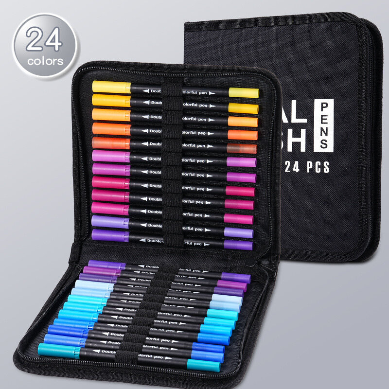 2026 Новейший набор акриловых ручек с двойным наконечником, экологически чистые, смываемые, для рисования, маркеры для рисования