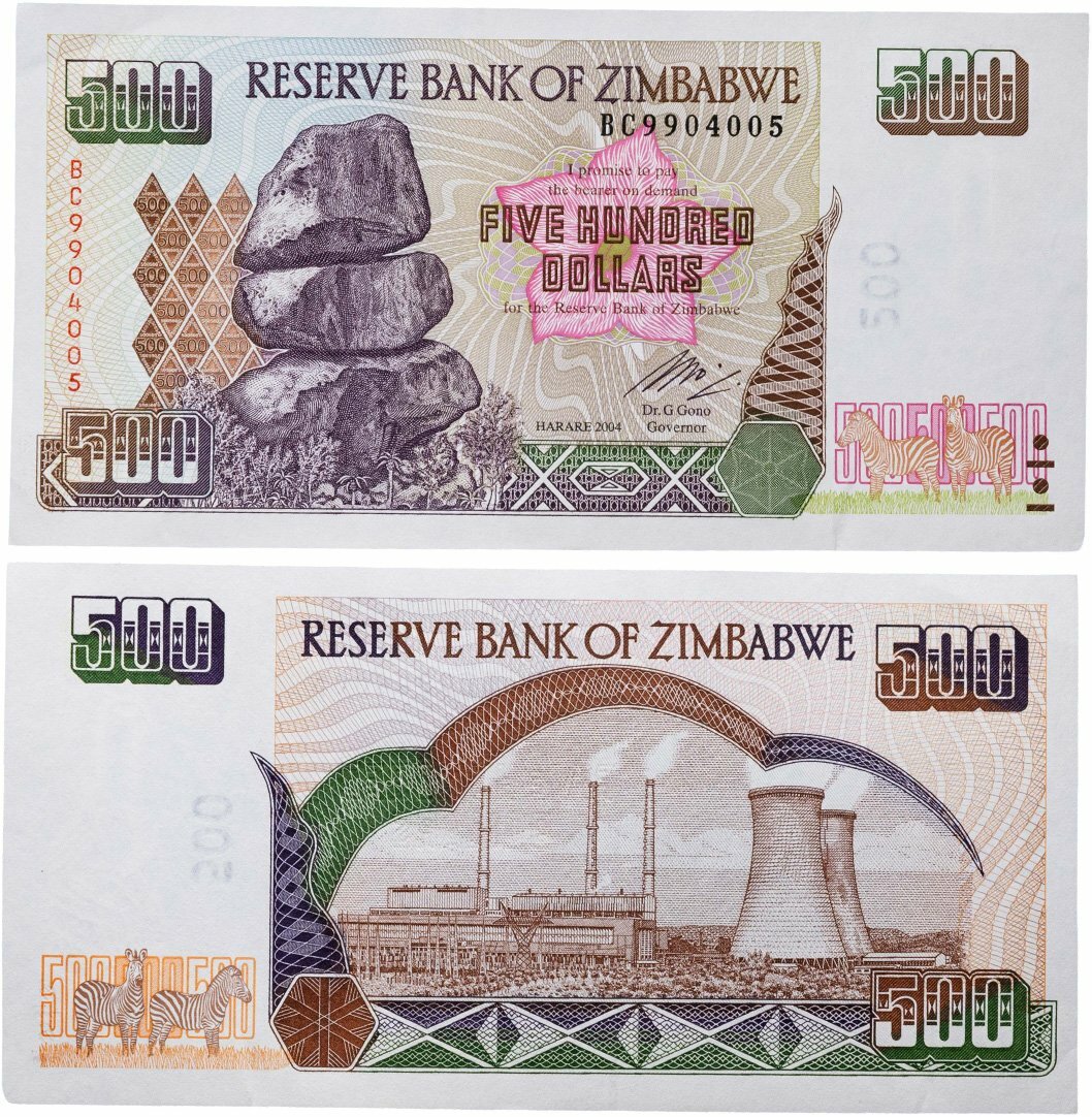 Зимбабве 500 долларов 2004 год Pick 11b